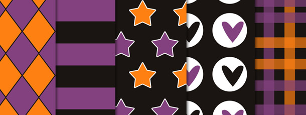 Textured Black, Purple, and Orange Digital Paper Pack