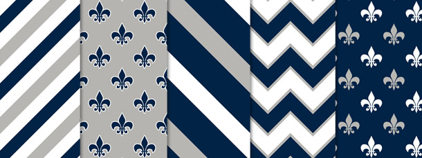 Blue and Silver Digital Paper Pack