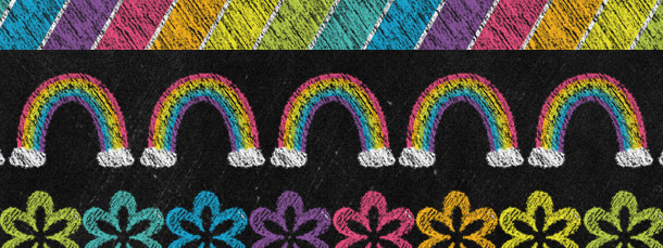 Chalk Rainbow Borders Clipart Pack