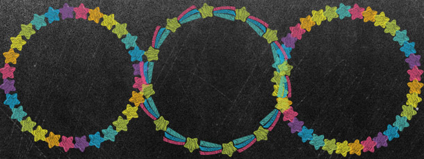 Chalk Rainbow Star Circle Frames Clipart Pack