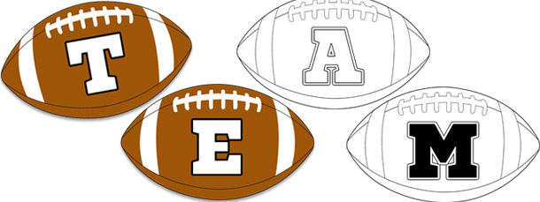 Football Alphabet Clipart Pack