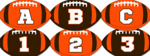 Orange, Brown, and White Football Decorative Alphabet Clipart