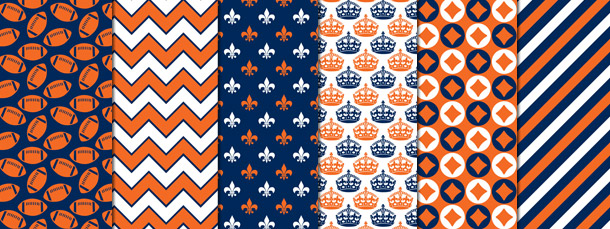 Orange and Navy Blue Digital Papers – Part 2