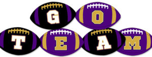Purple, Black, Gold Football Decorative Alphabet Clipart Pack