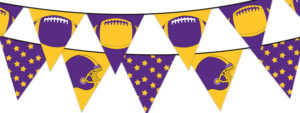 Purple and Gold Football Bunting Banner Clipart Pack