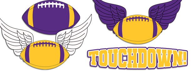 Purple and Gold Football Theme Clipart Pack