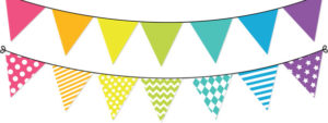 Rainbow Colors Bunting Banner Clipart Pack