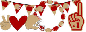 Red and Gold Football Theme Clipart Pack