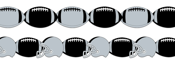 Silver and Black Football Borders Clipart Pack