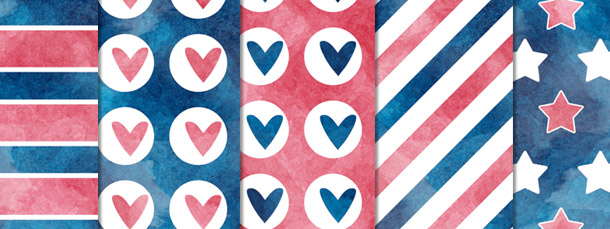 Textured Red, Blue, and White Digital Paper Pack – Part 2