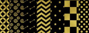 24 Black and Gold Foil Digital Papers Collection
