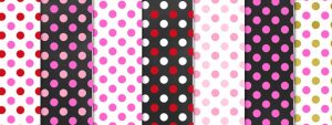 24 Valentines Day Polka Dot Digital Papers Collection