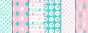 10 Pink and Turquoise Digital Papers Collection