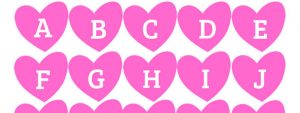 Pink Heart Alphabet Clipart Collection