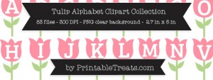 Tulip Alphabet Clipart Collection