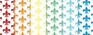 White Background Fleur de Lis Digital Paper Pack