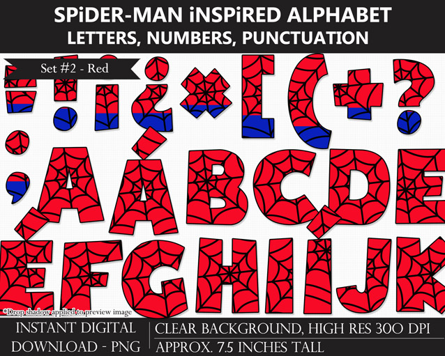 Spider Web Decorative Alphabet Clipart Pack